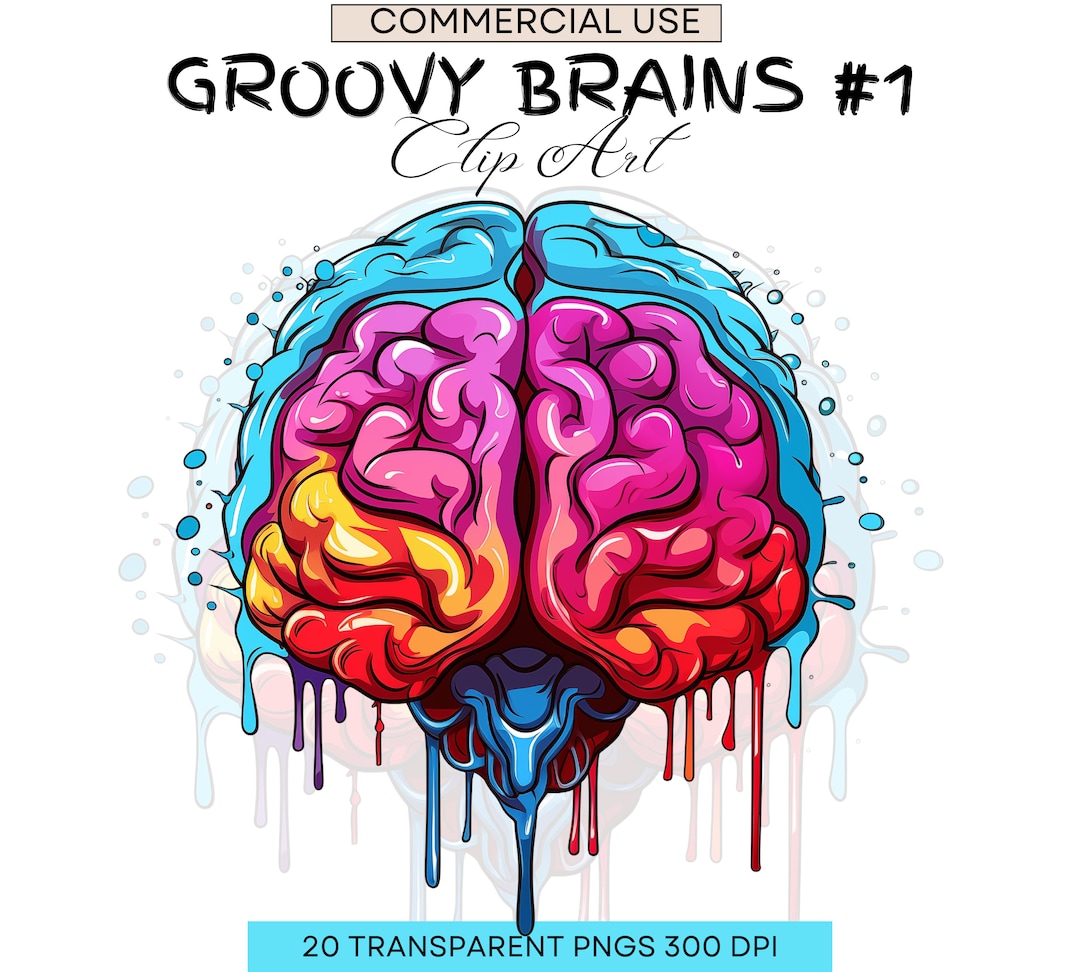 Groovy Human Brain One | Anatomy Clipart | Heart Clipart | Medical ...
