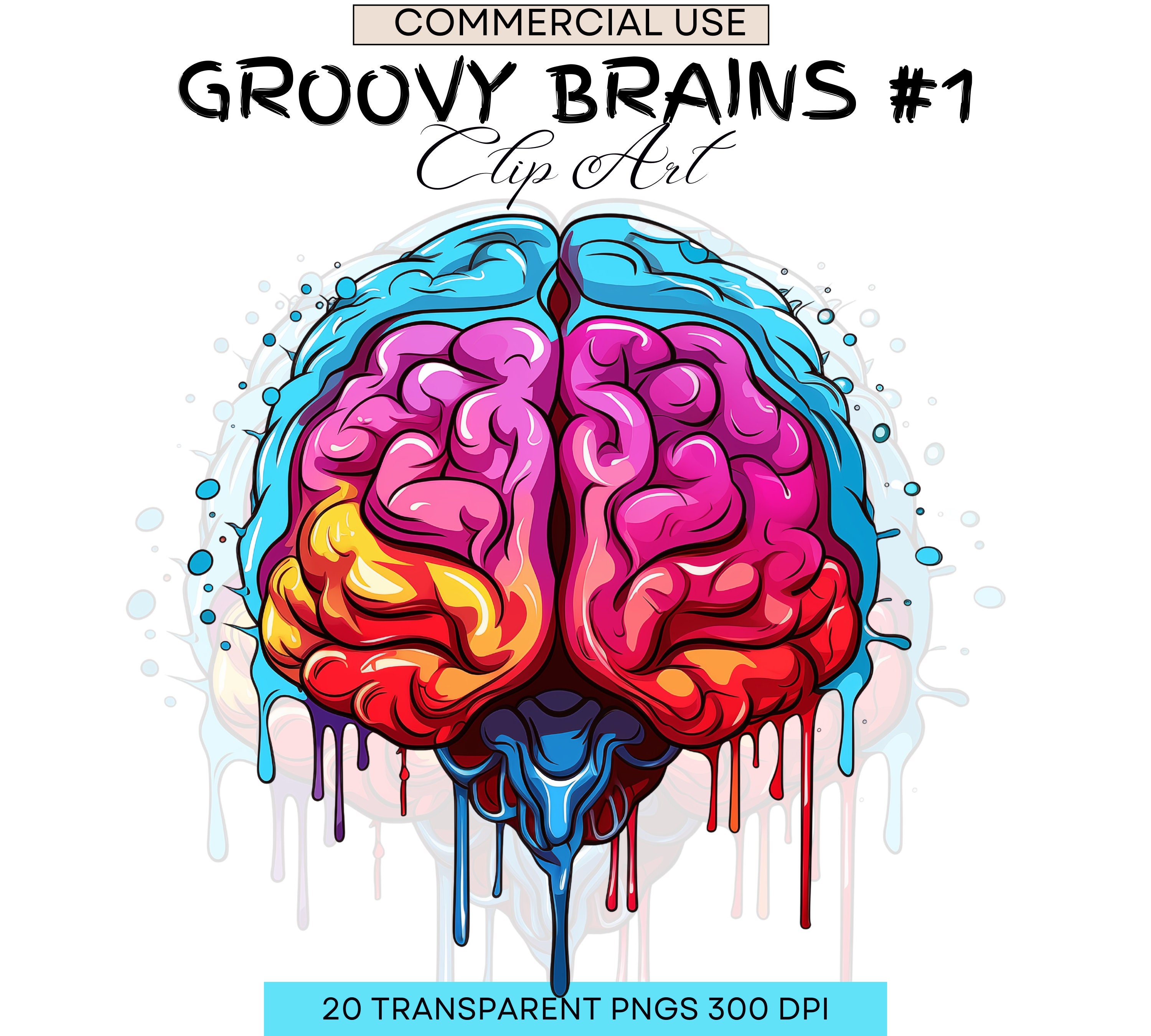 Groovy Human Brain One | Anatomy Clipart | Heart Clipart | Medical ...