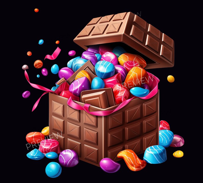 Valentines Day Clipart | Sweets Clipart | Chocolate Png | Instant ...