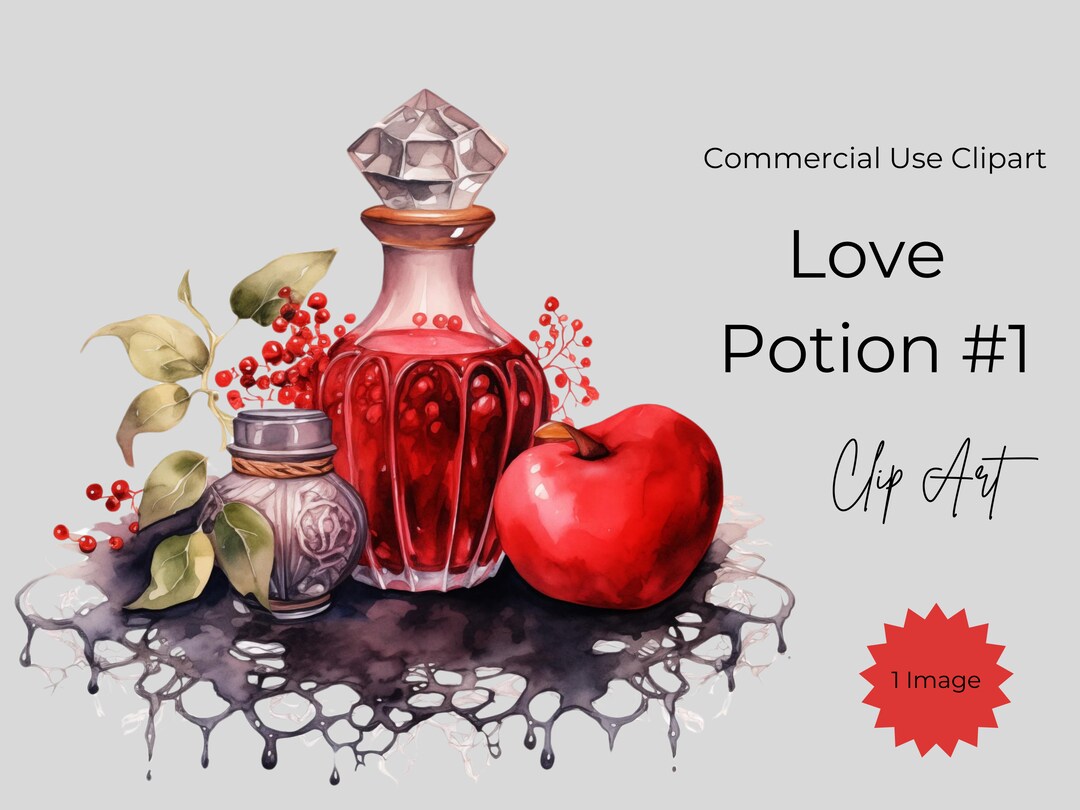 Love Potion Clipart: Gothic Valentine PNG, Commercial Use - Etsy