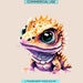 Watercolor Reptiles Clipart Baby Bearded Dragon, Beardies, Herpitology ...