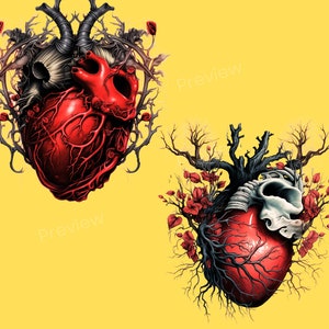 Gothic Human Heart | Anatomy Clipart | Heart Clip Art | Medical ...