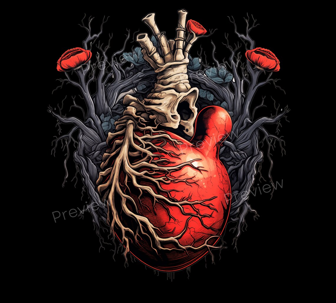 Gothic Human Heart | Anatomy Clipart | Heart Clip Art | Medical ...