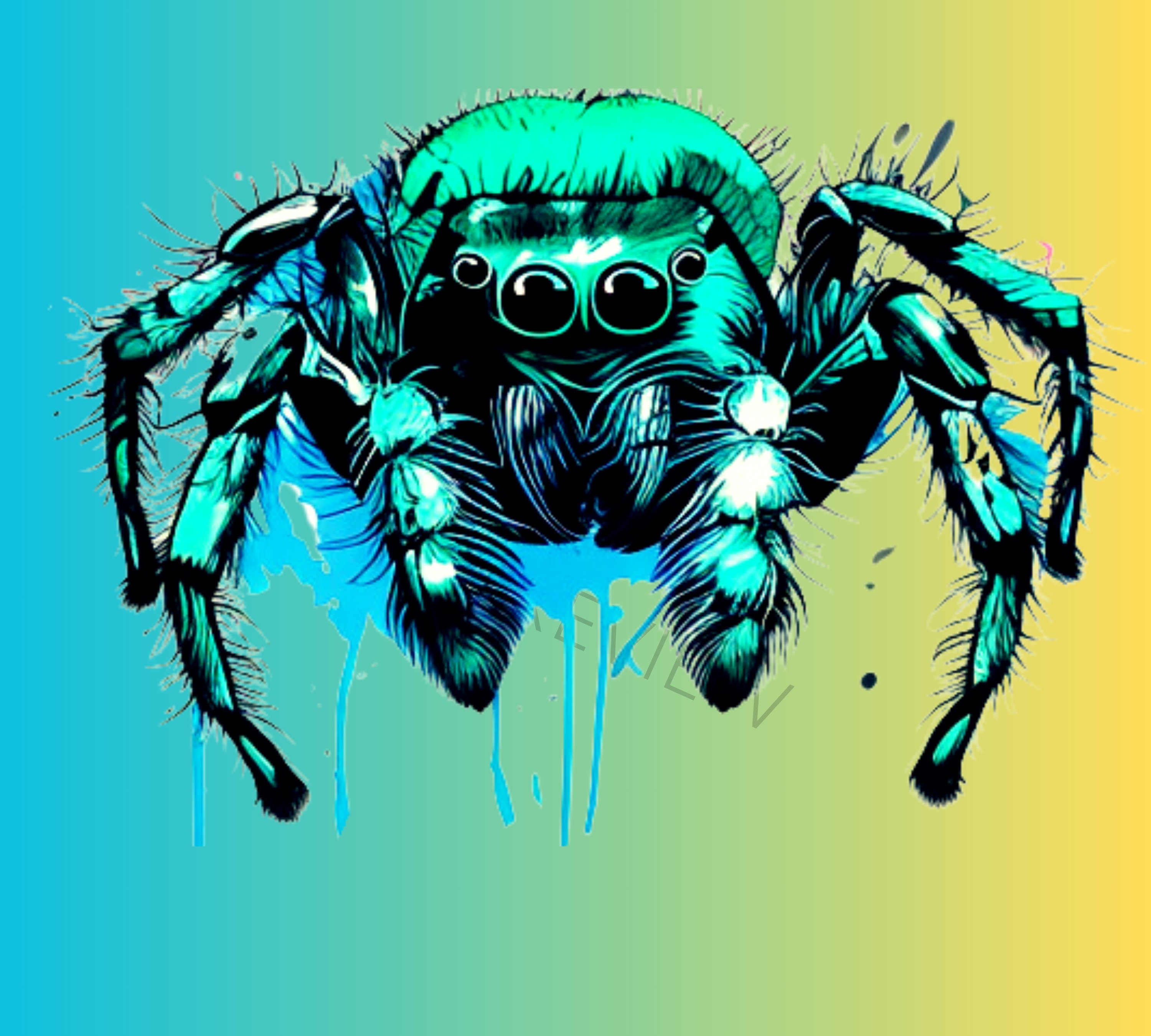 Watercolor Spider Clip Art | Cute Bug Png | Jumping Spider Clipart ...