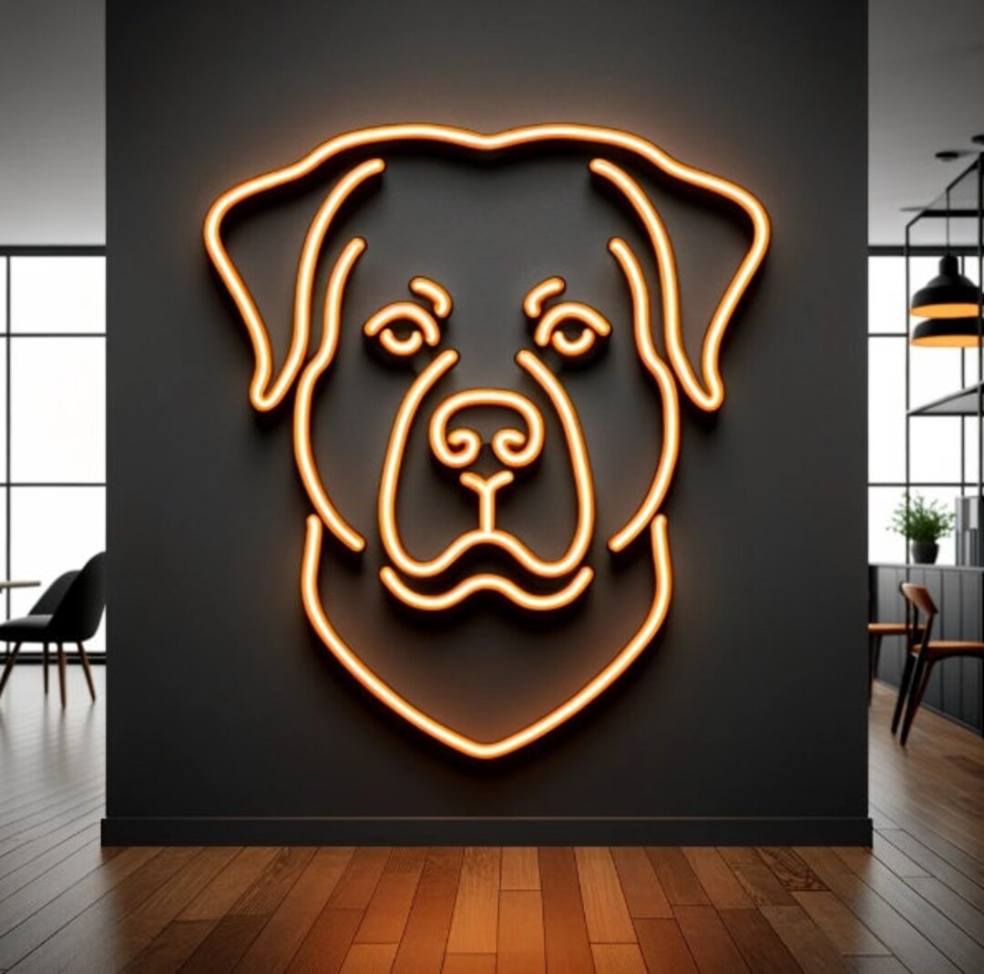 Neon Sign Retriever Head, Dog Neon Sign, Custom Neon Sign Retriever ...