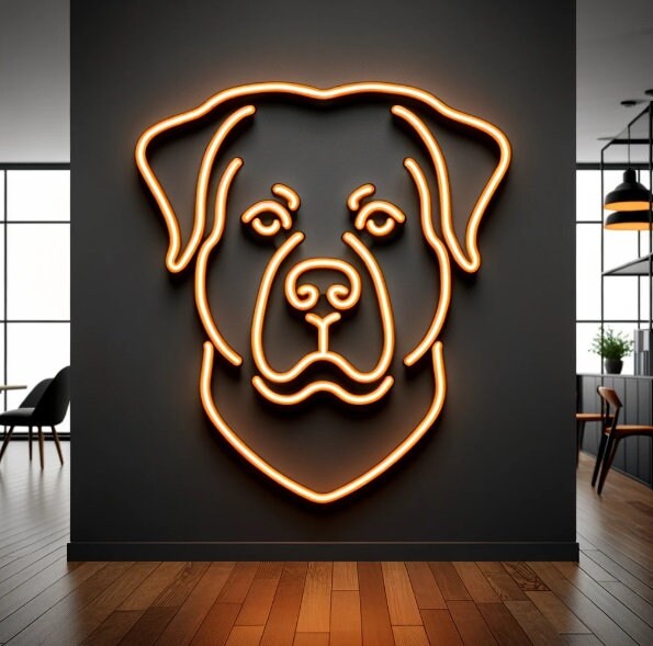 Neon Sign Retriever Head, Dog Neon Sign, Custom Neon Sign Retriever ...