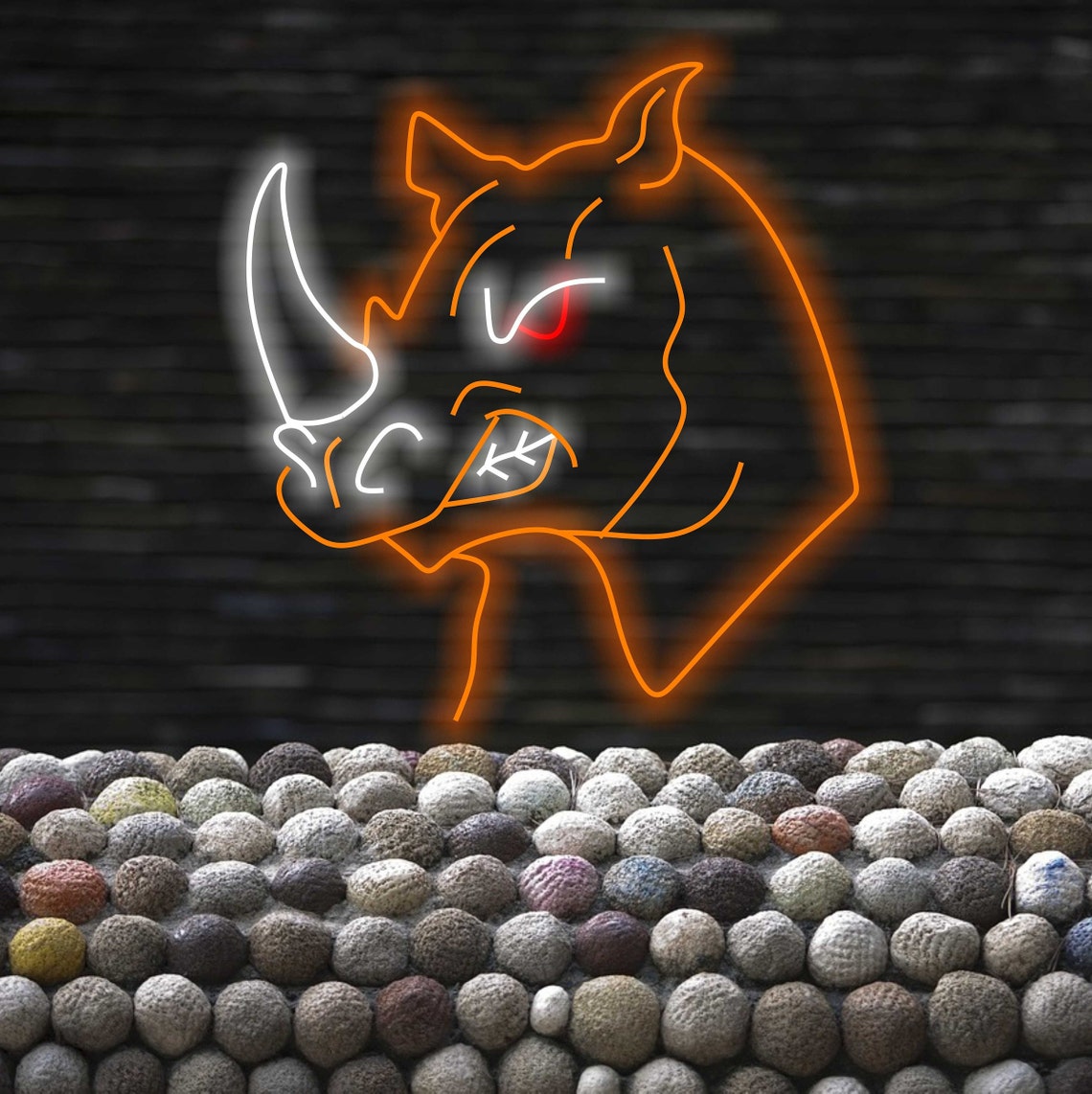Neon Rhino Rhino Neon Sign Rhinoceros Head Neon Sign Neon - Etsy