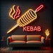 Kebab Sign, Neon Doner Sign, Neon Vertical Rotating Shawarma Sign, LED ...