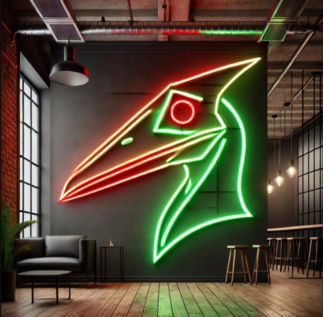 Dinosaur Neon Sign, Pterodactyl Head Neon Sign, Pterodactyl Neon Sign ...