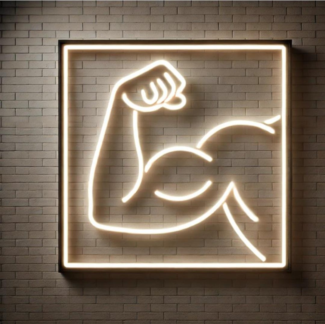 Neon Sign Flexing Arm, Bicep Neon Sign, Muscle Neon Light, Gym Neon ...