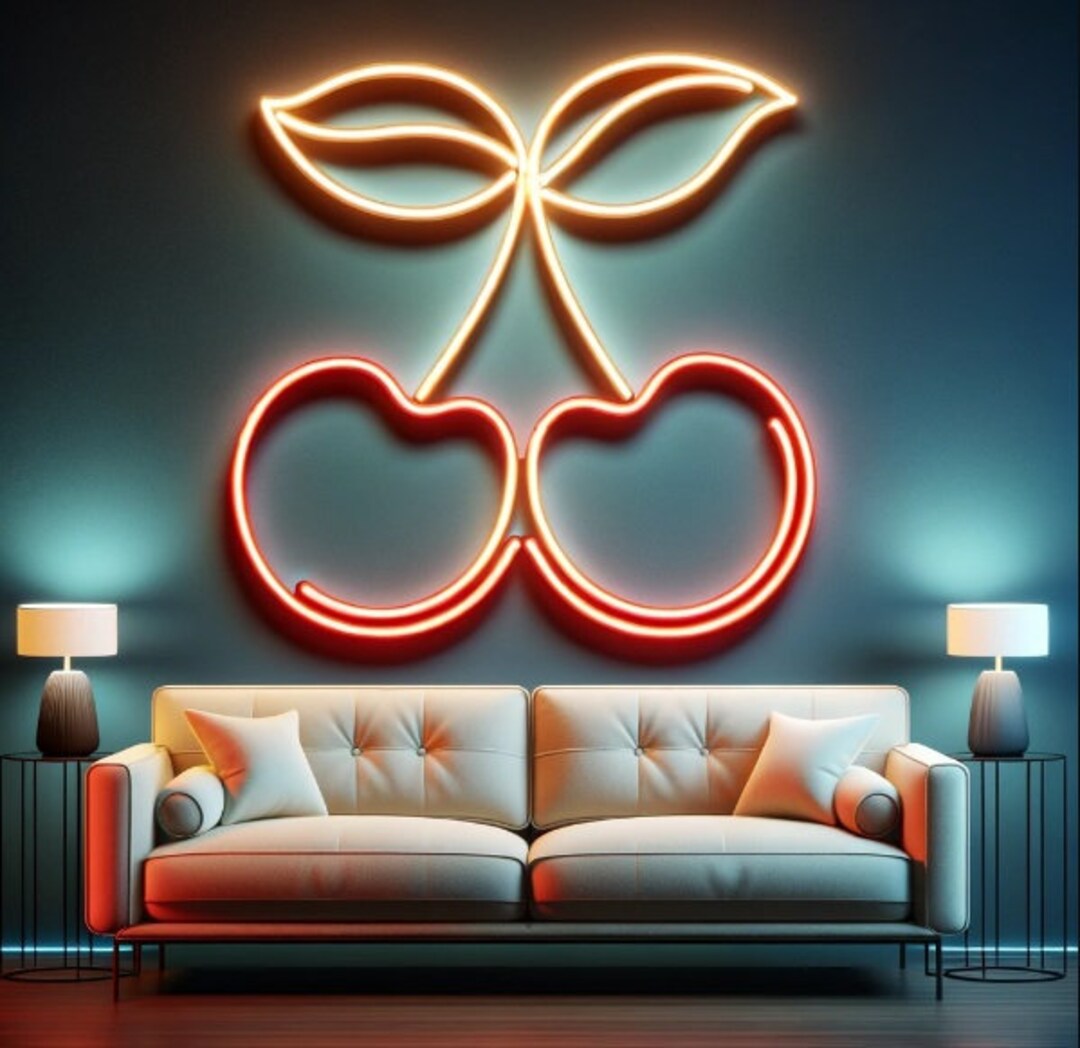 Neon Cherry Sign, Neon Cherry Fruit Sign, Cherry Neon Light, Neon ...