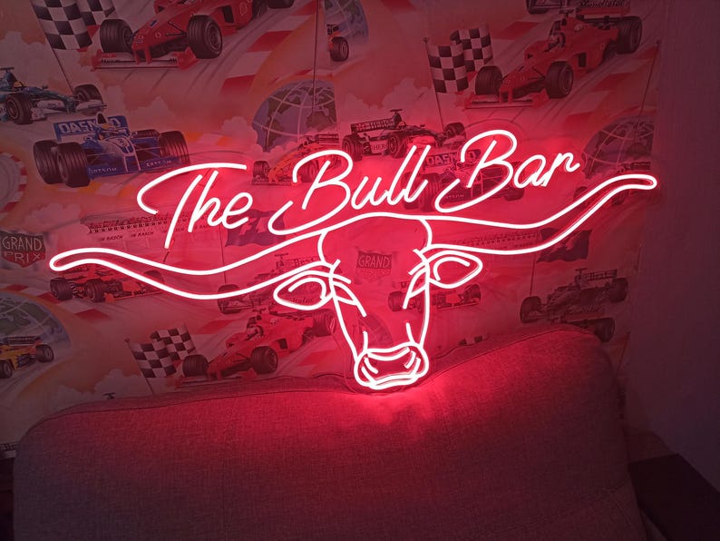 Bull Neo Headn Sign, Cowboy Neon Light, Rodeo Neon Sign, Western-themed ...