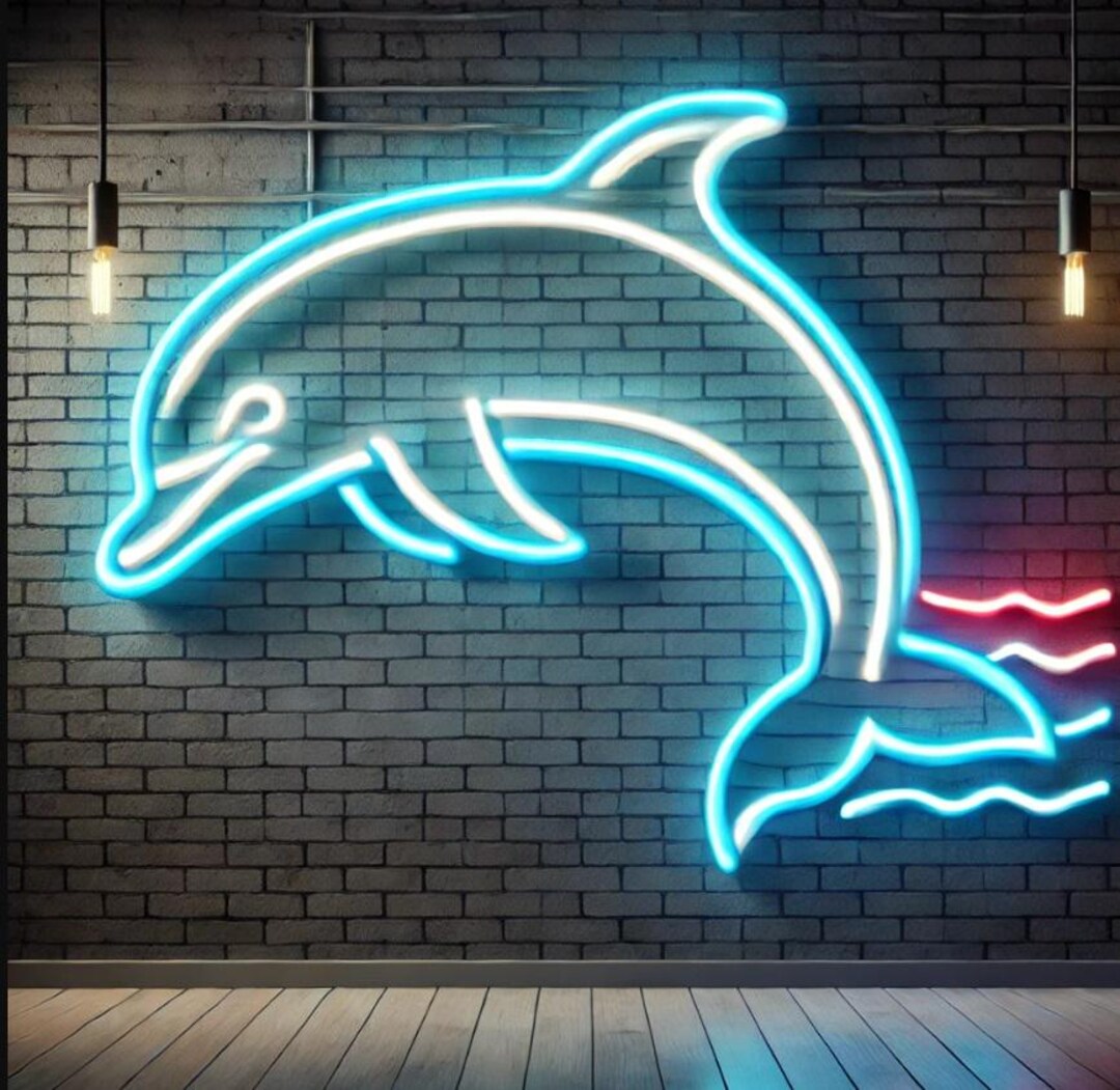 Dolphin Neon Sign, Dolphin Neon Light, Dolphin Neon Sign, Dolphin Light ...