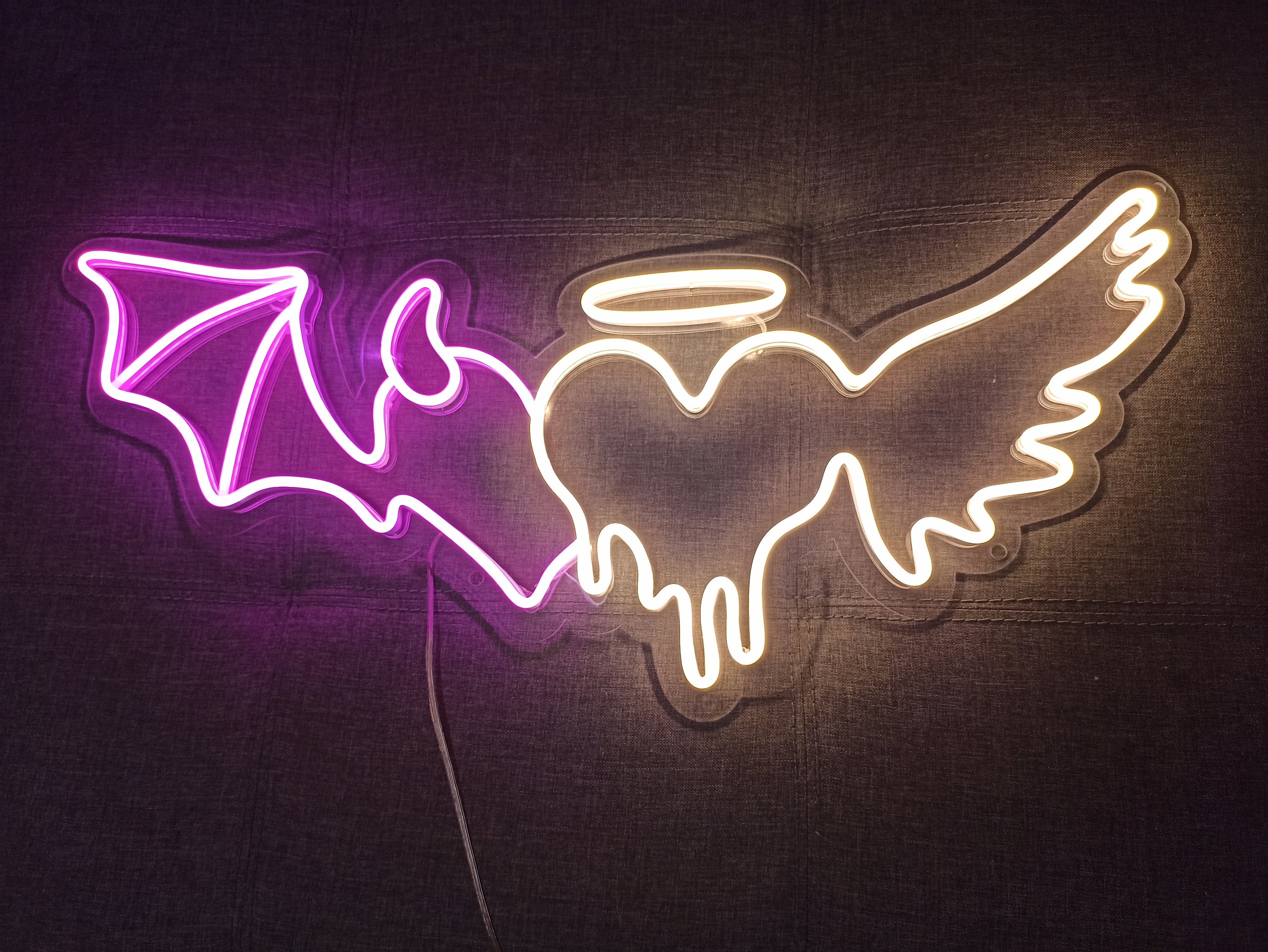 Angel and Devil Neon Sign, Bride Party Room Decoration, Angel and Demon ...