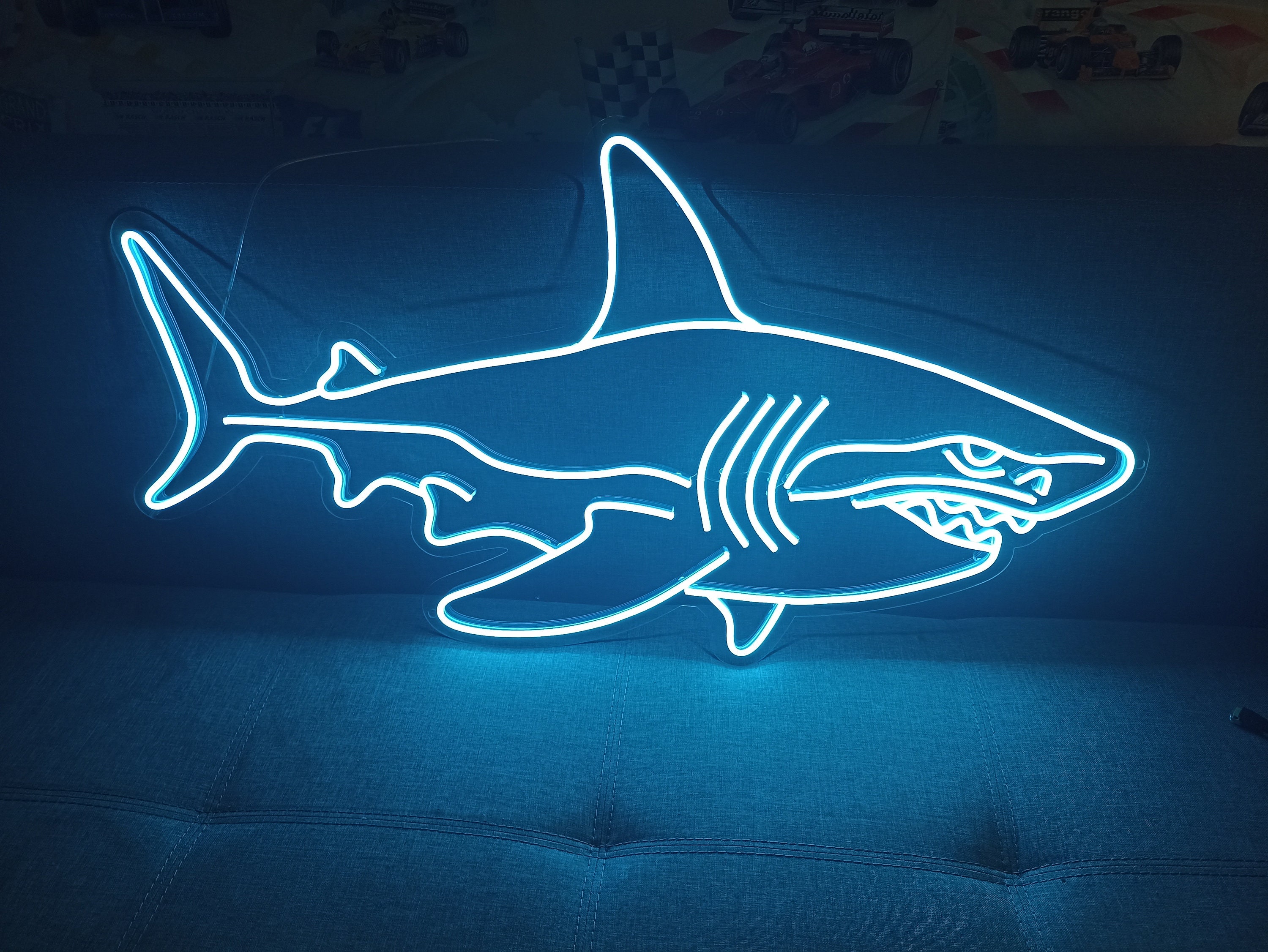 Neon Shark Sign, Shark-shaped Neon Sign, Neon Shark Light, Shark Neon ...