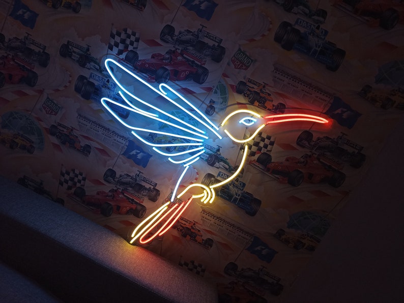 Neon Hummingbird Sign, Hummingbird Neon Light, Neon Bird-shaped Sign ...