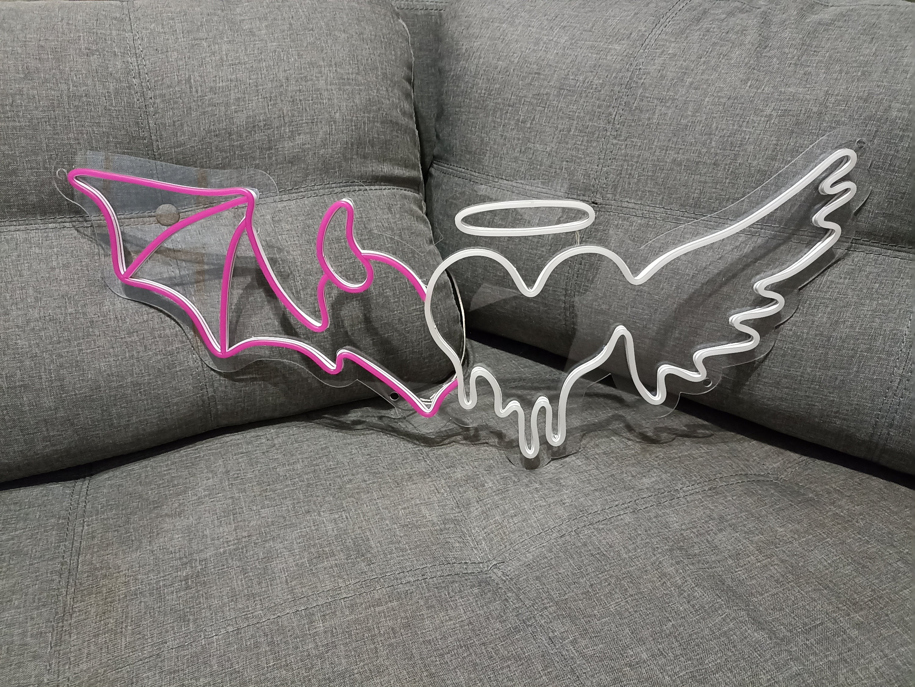 Angel and Devil Neon Sign, Bride Party Room Decoration, Angel and Demon ...