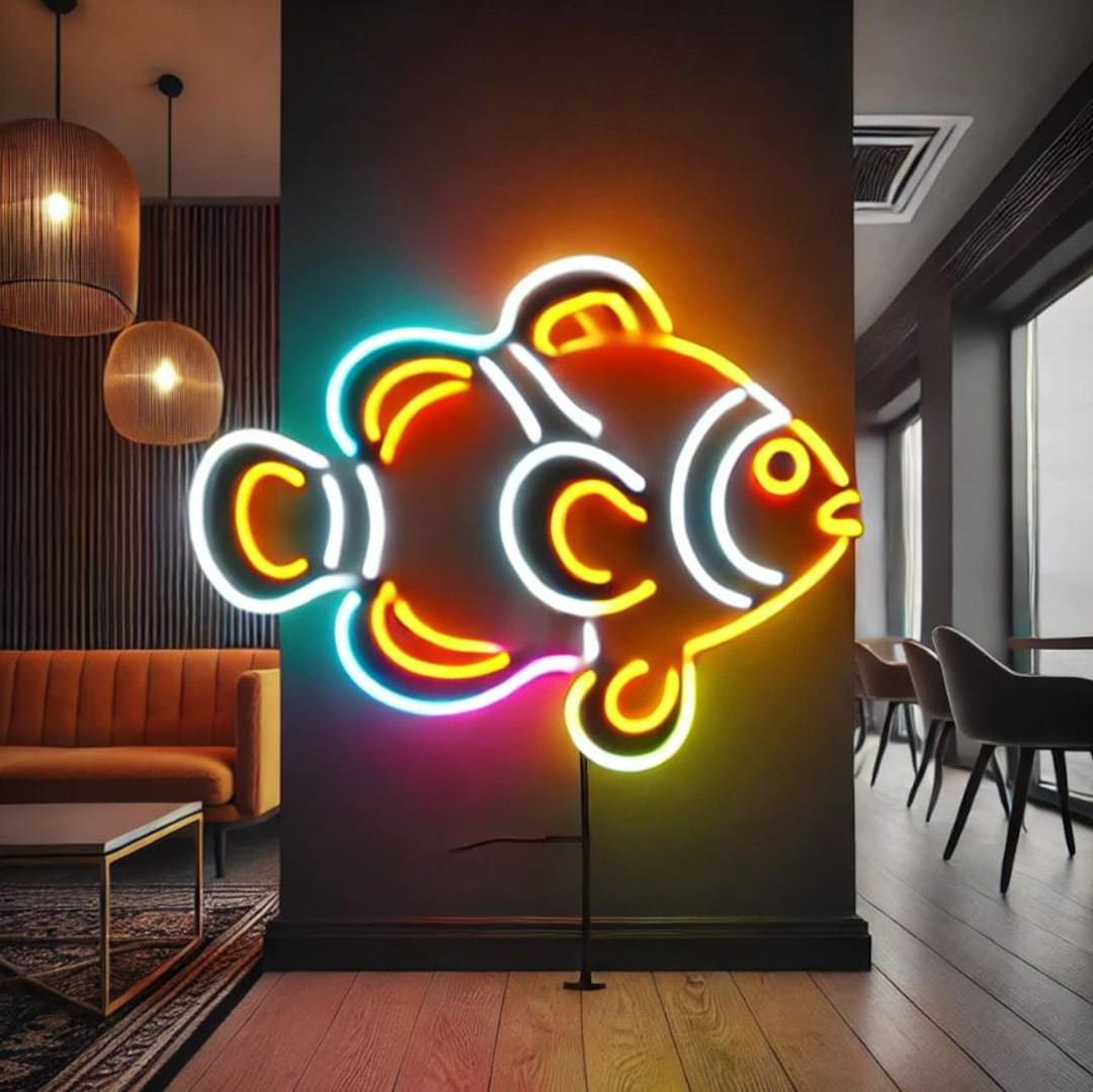 Clownfish Neon Sign, Tropical Fish Neon Sign, Sea Fish Neon Sign ...