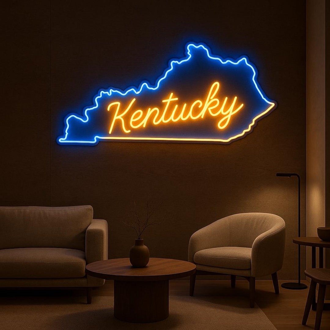 Map Kentucky Neon Sign – LED Wall Art Shaped Like Kentucky Neon Sign ...