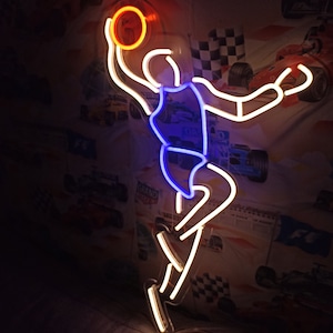 Basketball Player Neon Sign, Basketball Neon Light, Neon Basketball ...