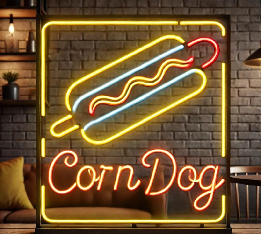 Corn Dog Neon Sign, Corn Dog Neon Sign, Corn Dog Sign Neon, Neon Sign ...