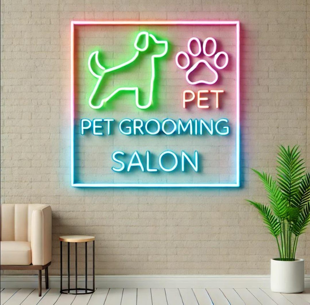 Neon Sign for Grooming Salon, Dog Grooming Neon Sign, Custom Neon Sign ...