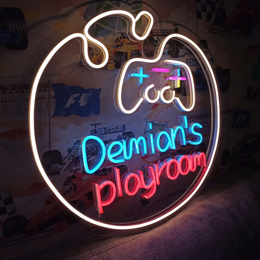 Custom Name Joystick Neon Sign, Gamepad Neon, Game Controller Neon Sign ...