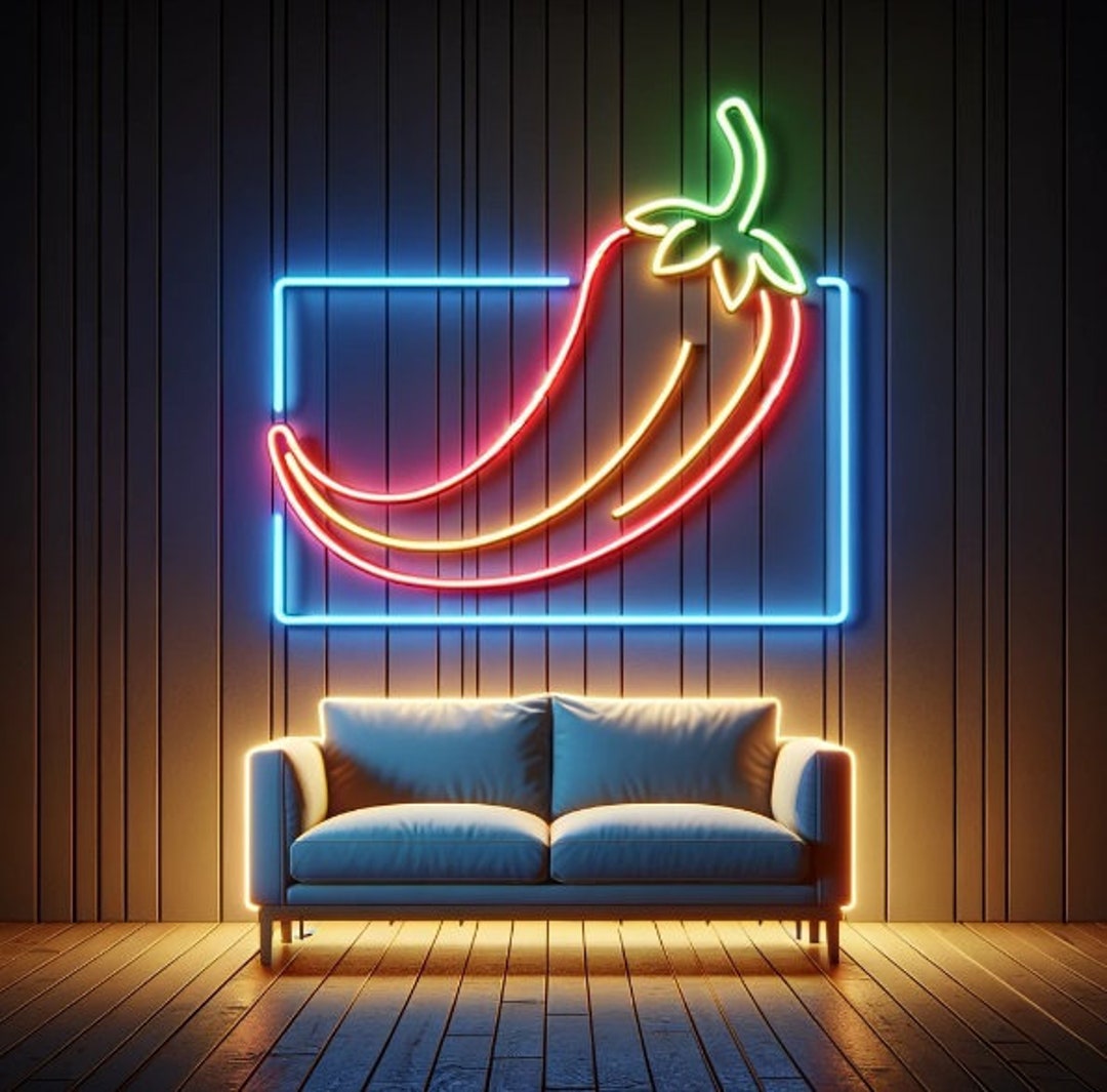 Neon Chili Pepper Sign, Neon Chili Pepper Light, Neon Chili Pepper ...