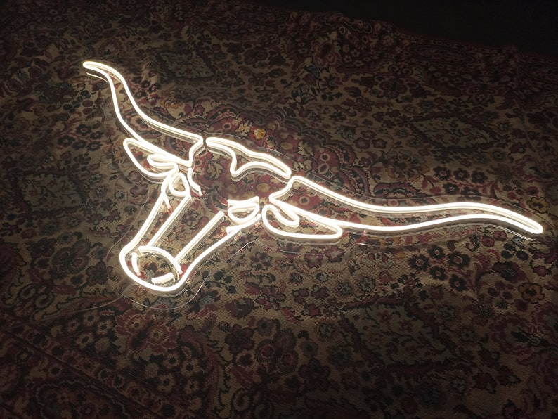 Bull Neon Sign, Western Neon Sign, Cowboy Bull Neon Sign, Rodeo Bull ...