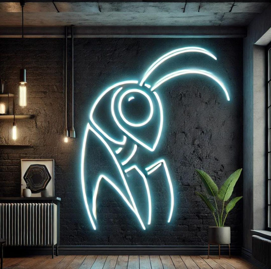 Bug Neon Sign, Grasshopper Neon Sign, Butterfly Neon Sign, Neon Sign ...