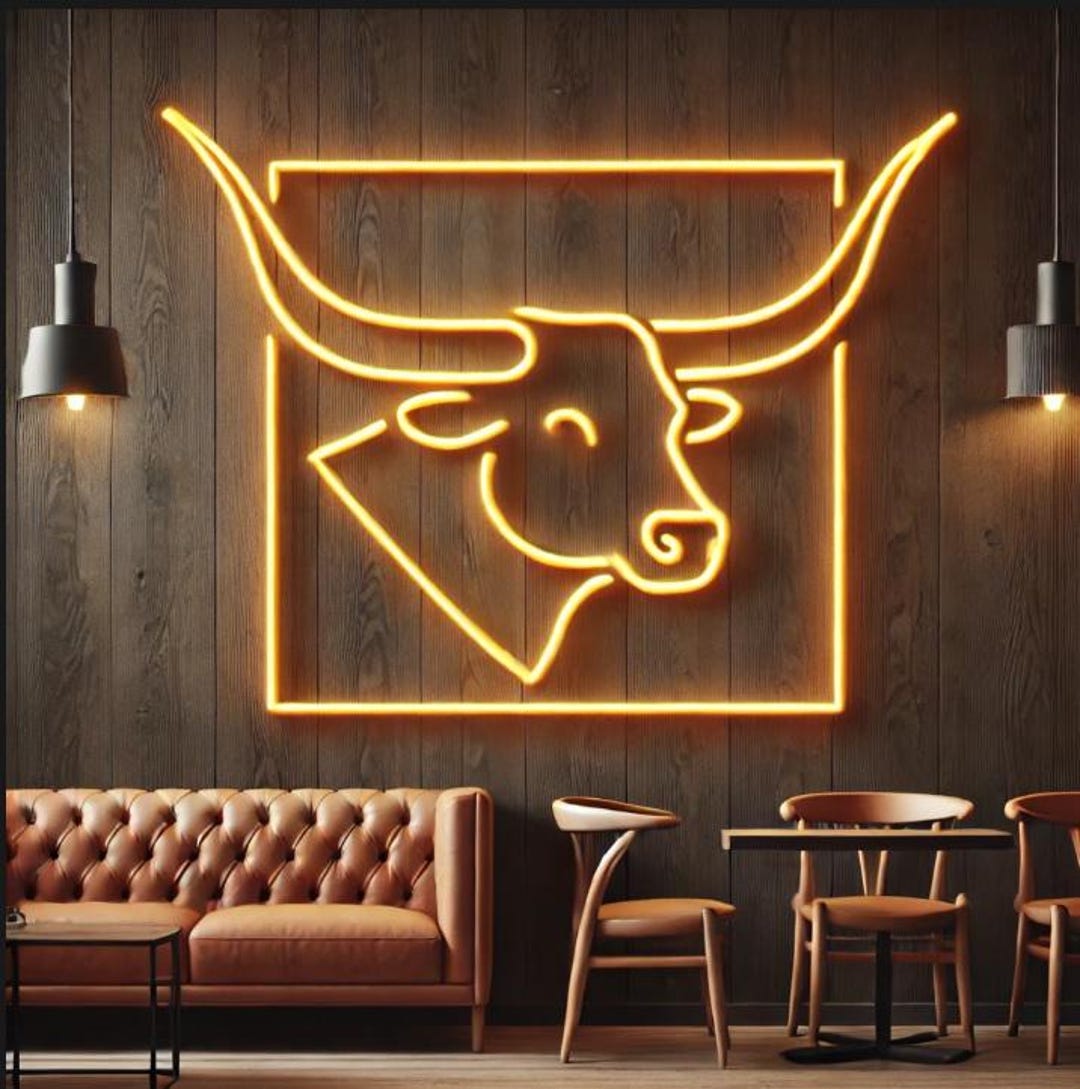 Bull Neo Headn Sign, Cowboy Neon Light, Rodeo Neon Sign, Western-themed ...