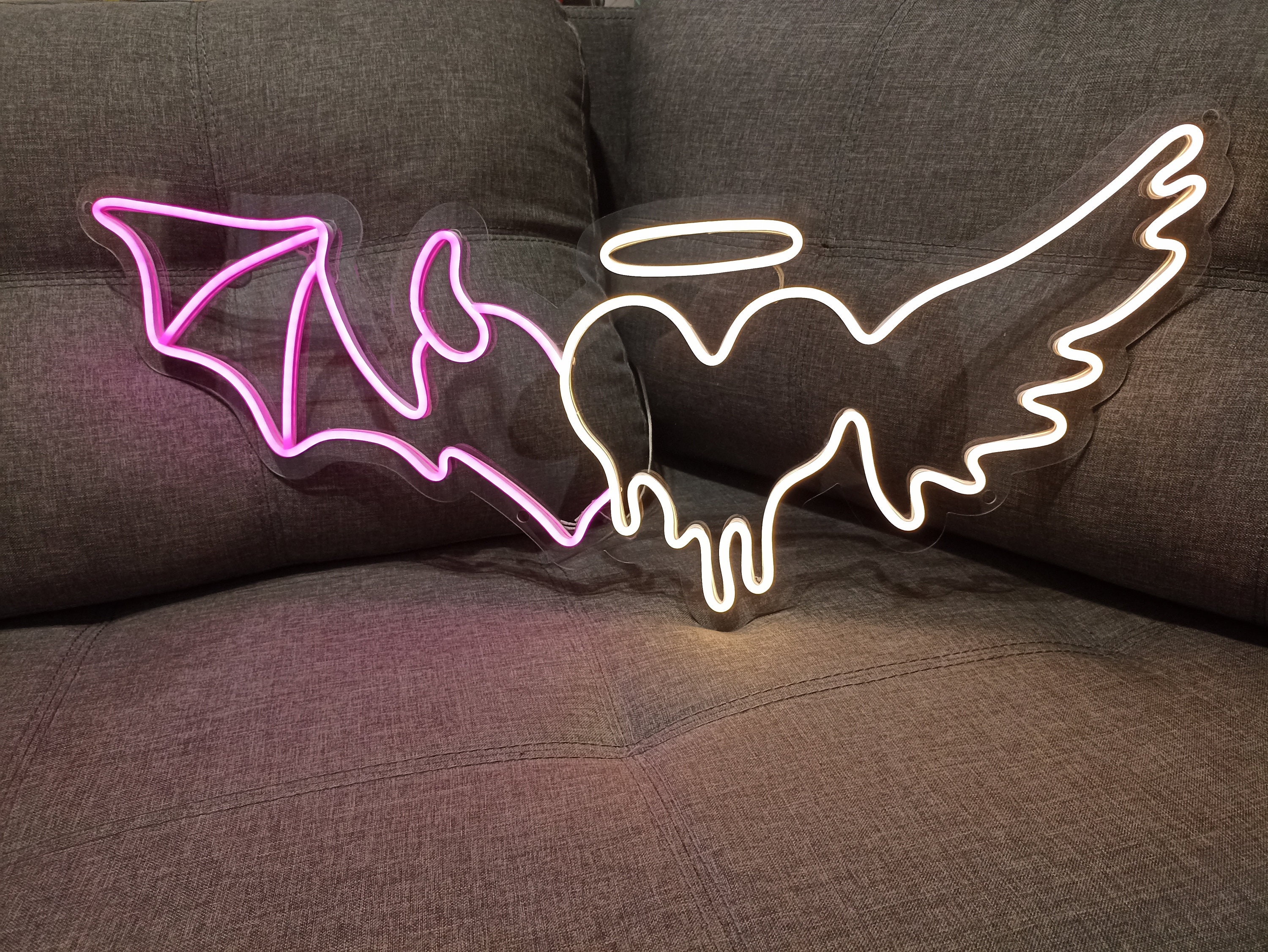 Angel and Devil Neon Sign, Bride Party Room Decoration, Angel and Demon ...