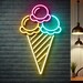 Ice Cream Cone With Balloons Neon Sign, Ice Cream Neon Sign, Ice Cream ...