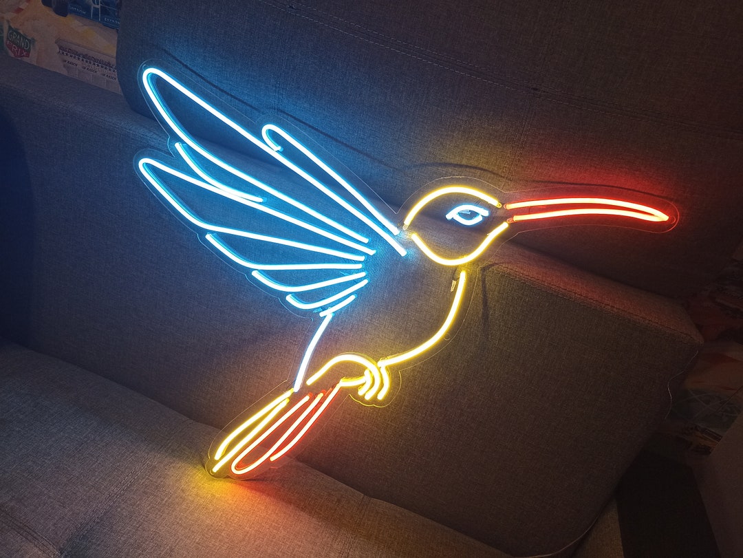Neon Hummingbird Sign, Hummingbird Neon Light, Neon Bird-shaped Sign ...