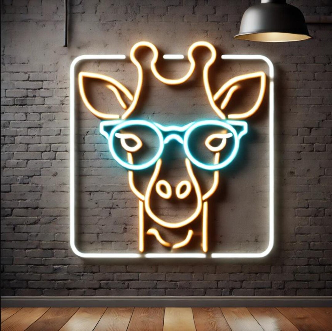 Giraffe Neon Sign, Neon Giraffe Sign, Giraffe LED Neon Light, Custom ...