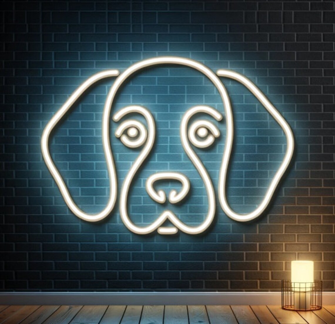 Neon Beagle Head Sign, Beagle Neon Sign, Beagle-shaped Neon Light, Neon ...