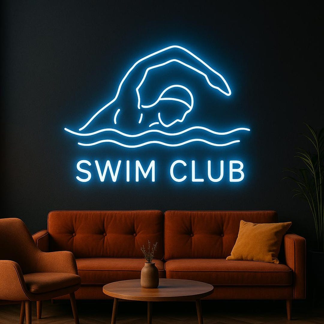 Swimming Neon Sign – Swimmer Neon Light for Swim Team, Pool or Sports ...