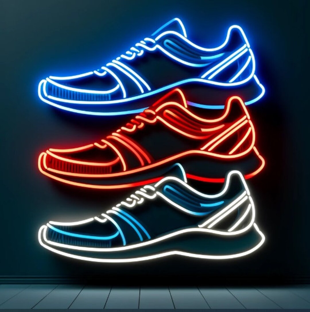 Neon Sport Shoe Sign, Sneaker Neon Sign, Neon Sports Shoe Signage ...