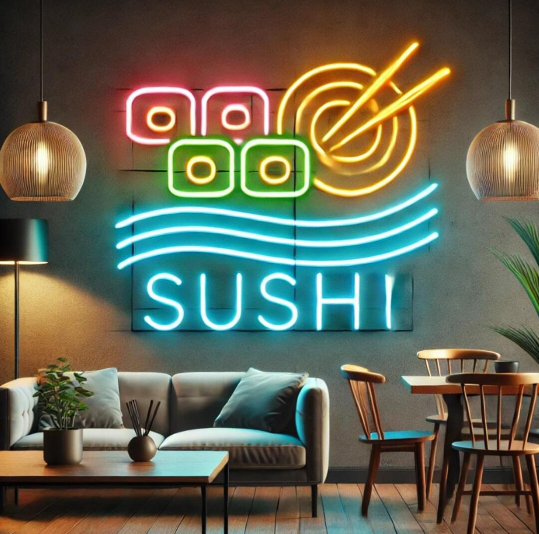 Sushi Neon Sign, Sushi Sign, Sushi Neon Light, Neon Sign Sushi, Sushi ...