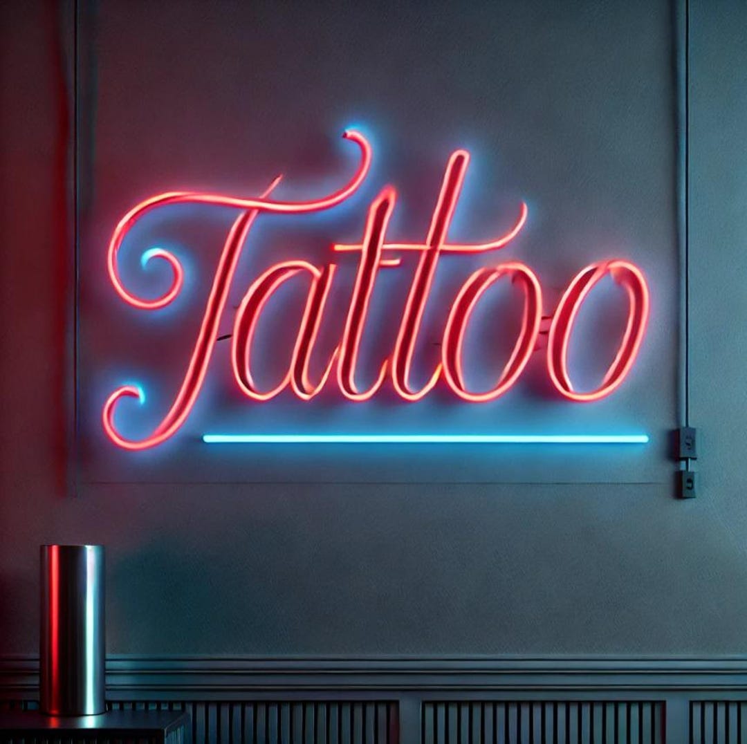 Neon Sign Tattoo Shop, Tattoo Shop Neon Sign, Neon Light Tattoo Studio ...