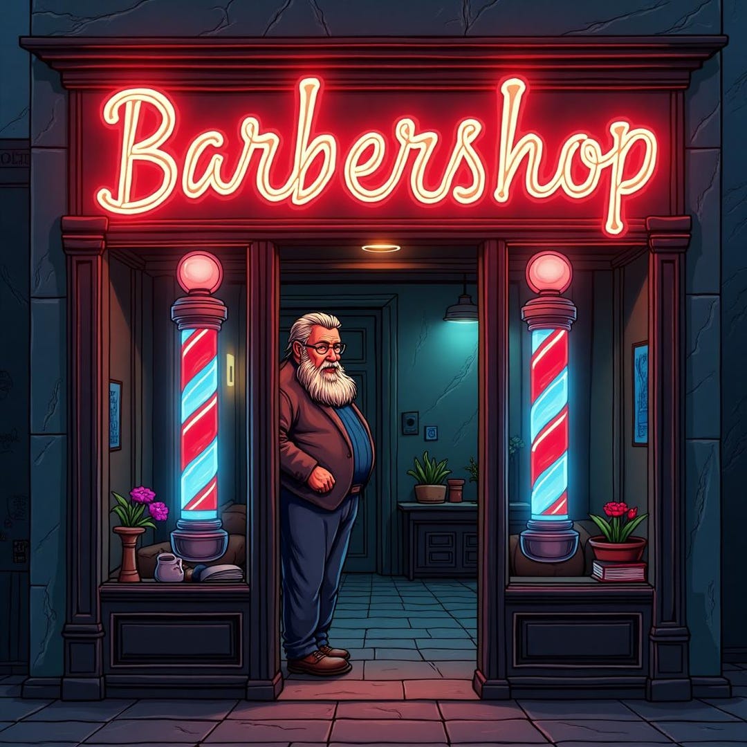 Barbershop Neon Sign, Barber Pole Neon Light, Barbershop Inscription ...