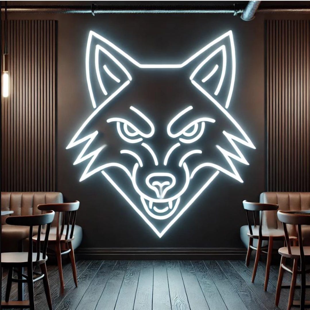 Coyote Head Neon Sign, Howling C Neon Sign, Neon Coyote Light, Custom ...