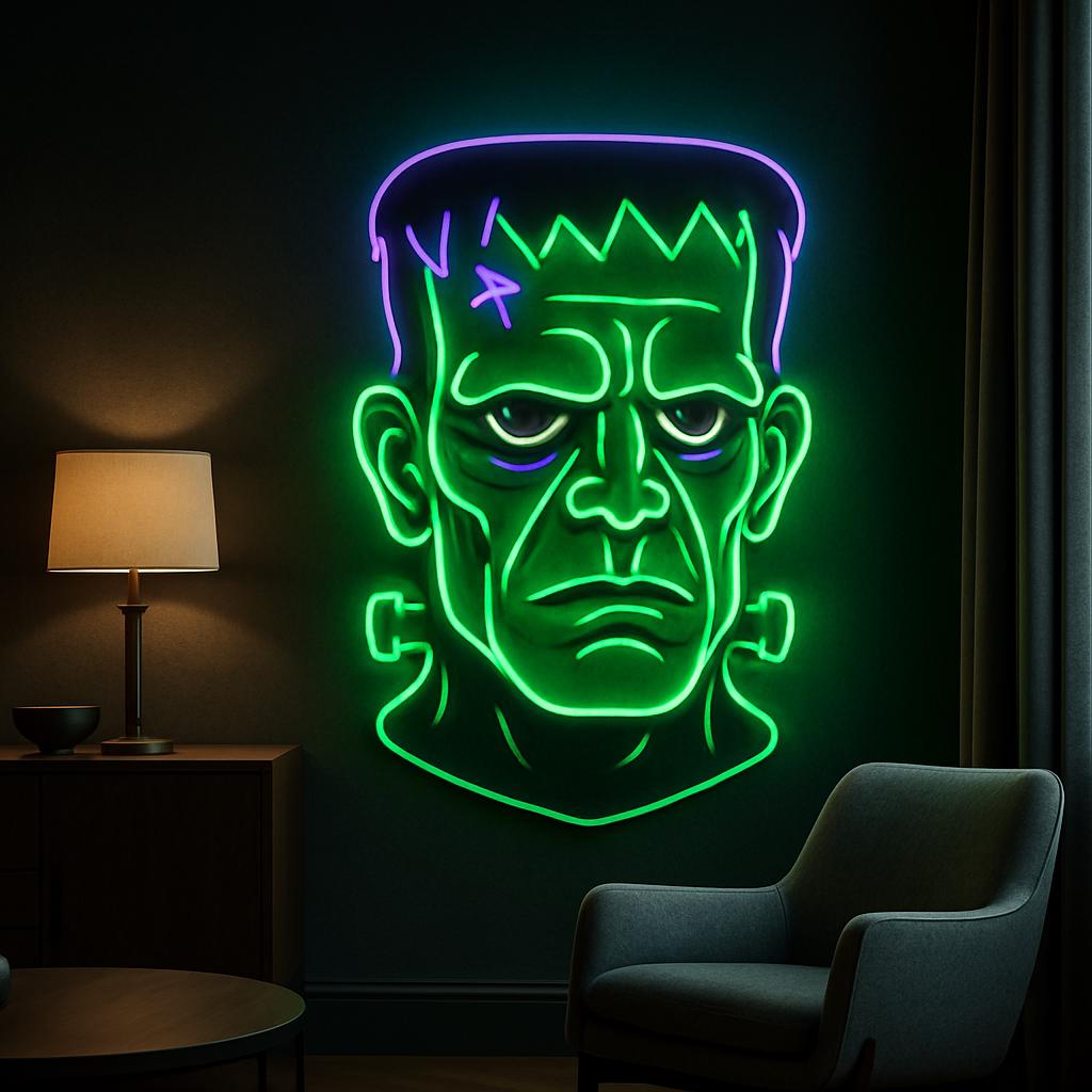 Halloween Monster Neon Sign - Creepy Gothic Wall Sign for Bar or Party ...