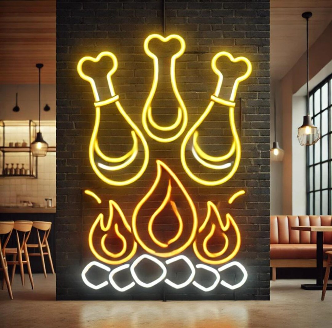 Hot Chicken Neon Sign, Hot Chicken LED Sign, Spicy Chicken Neon Sign ...