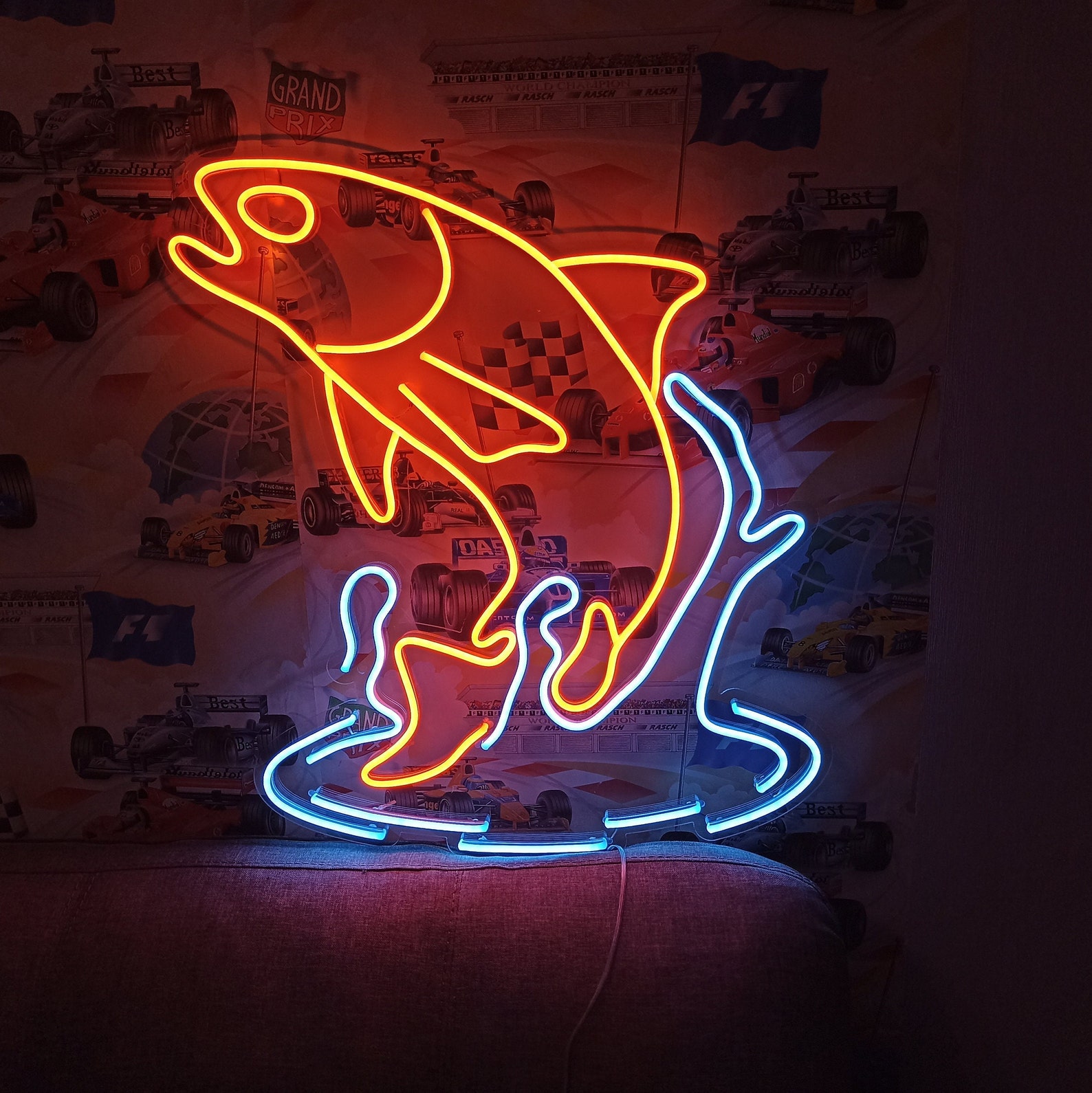 Salmon Fish Neon Sign, Fish Neon , Personalized Fishing Gift Led Light ...