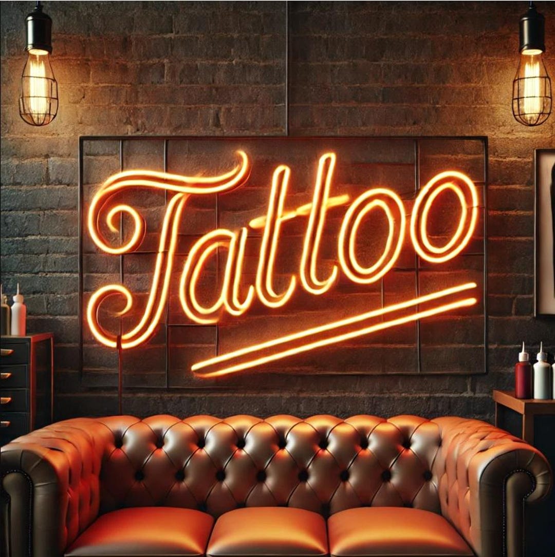 Neon Sign Tattoo Shop, Tattoo Shop Neon Sign, Neon Light Tattoo Studio ...