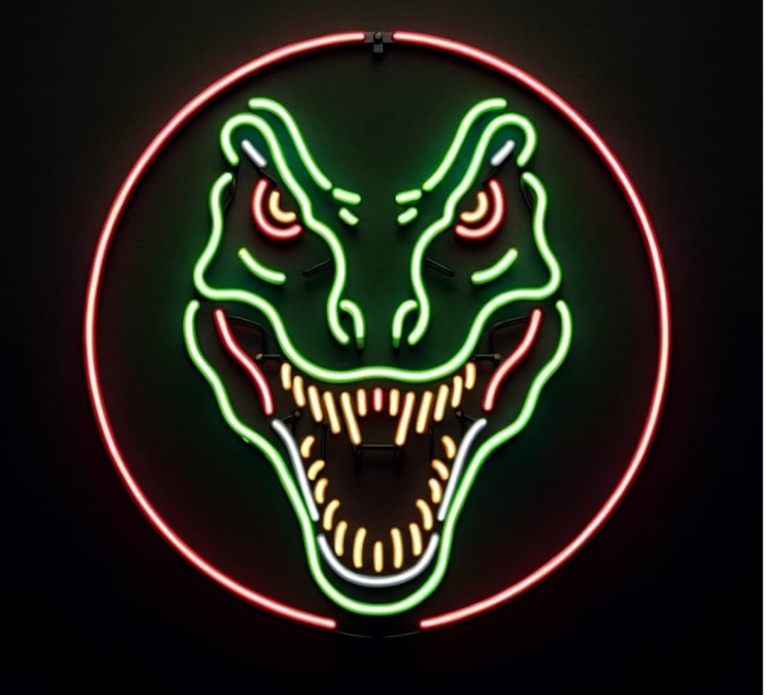 Dinosaur Neon Sign, Dinosaur Head Neon Sign, T-rex Neon Sign, Predator ...