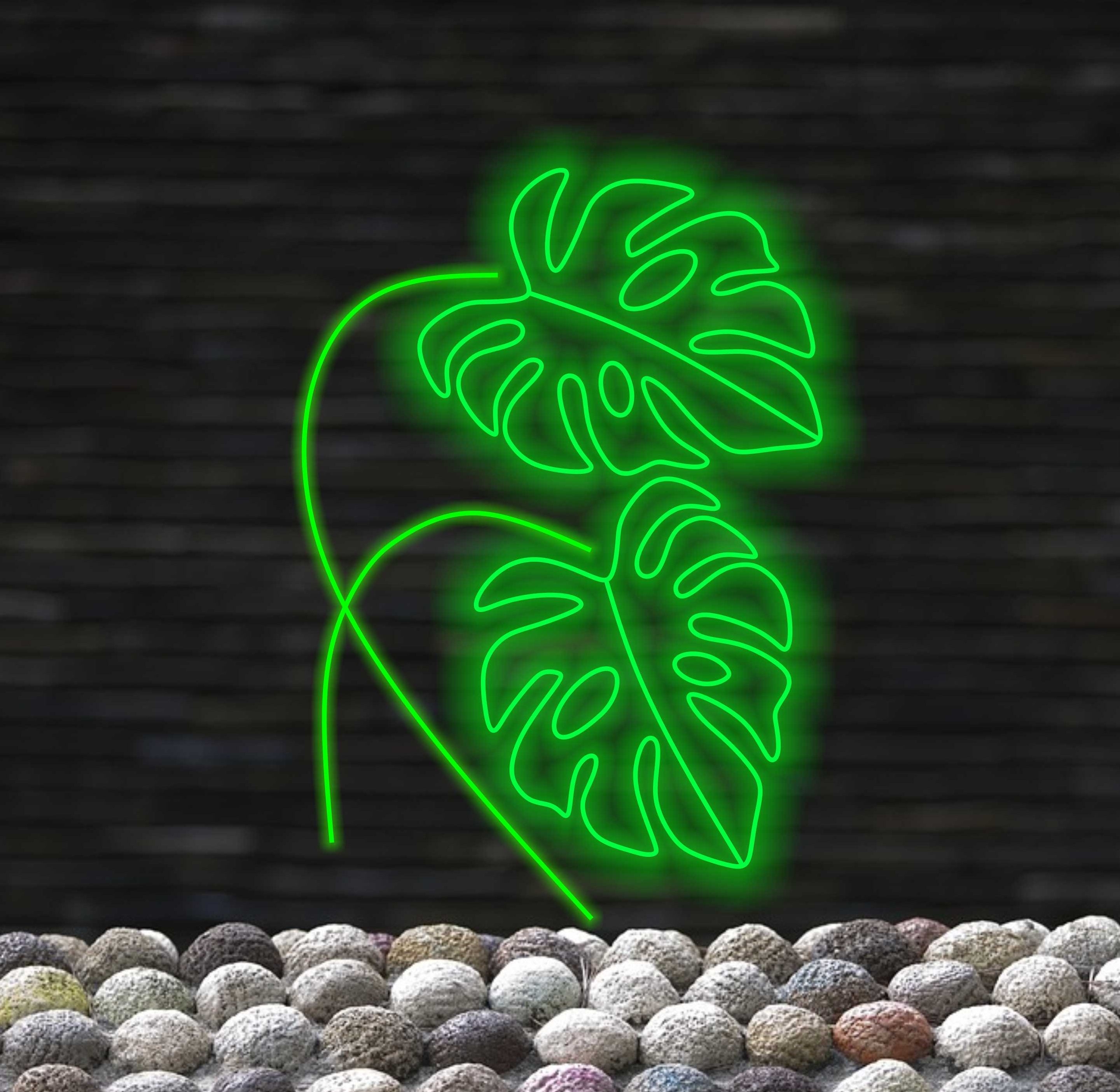 Monstera Leaf Neon Sign, Monstera Flower Neon Sign, Neon Monstera Leaf ...