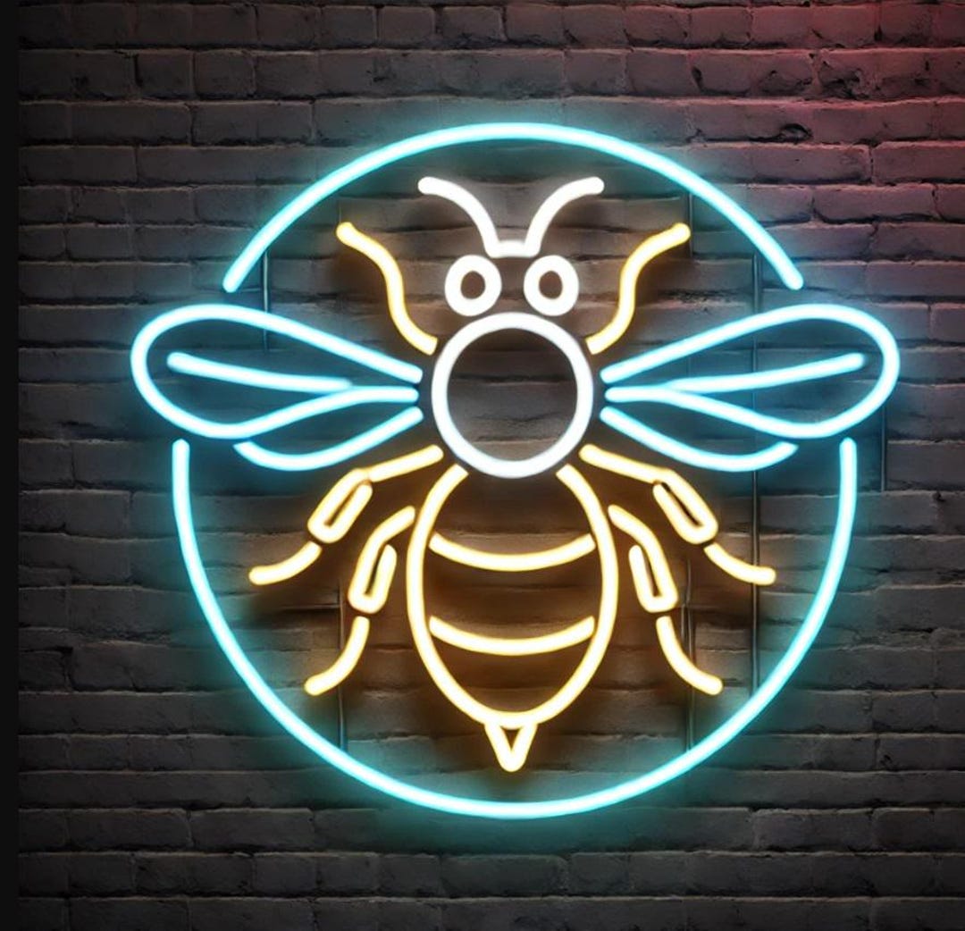 Bee Neon Sign, Wasp Neon Sign, Honeybee Neon Sign, LED Neon Sign ...