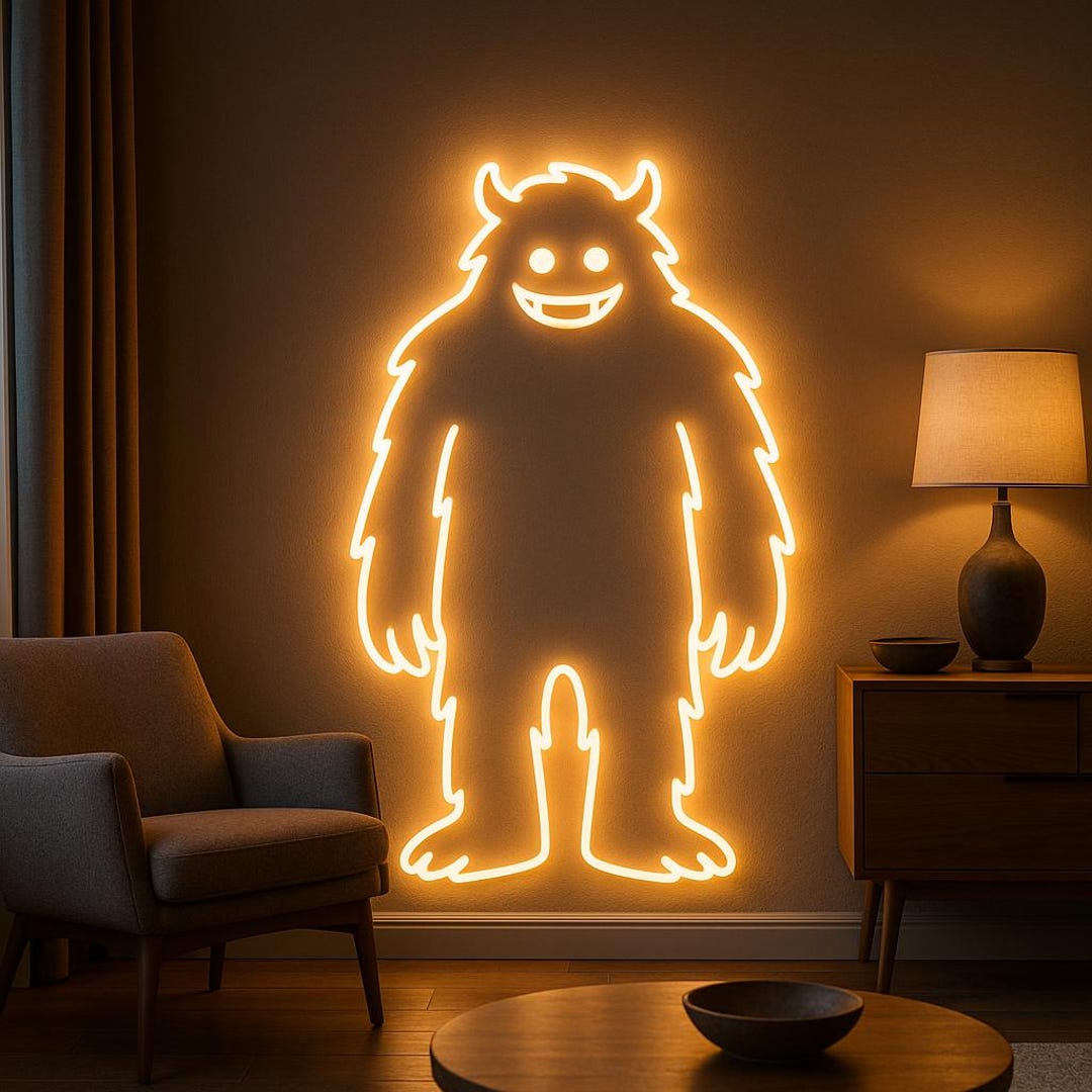 Yeti Neon Sign – Bigfoot Snow Monster Neon Light for Cabin, Bar or ...